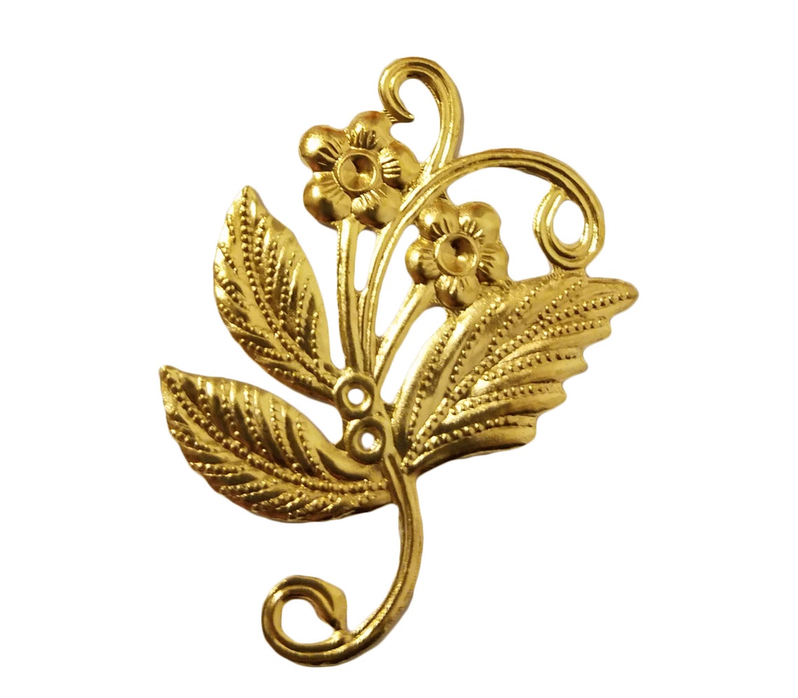 10 Pcs Gold Tone Metal Filigree Floral Scroll Flower Craft - Etsy