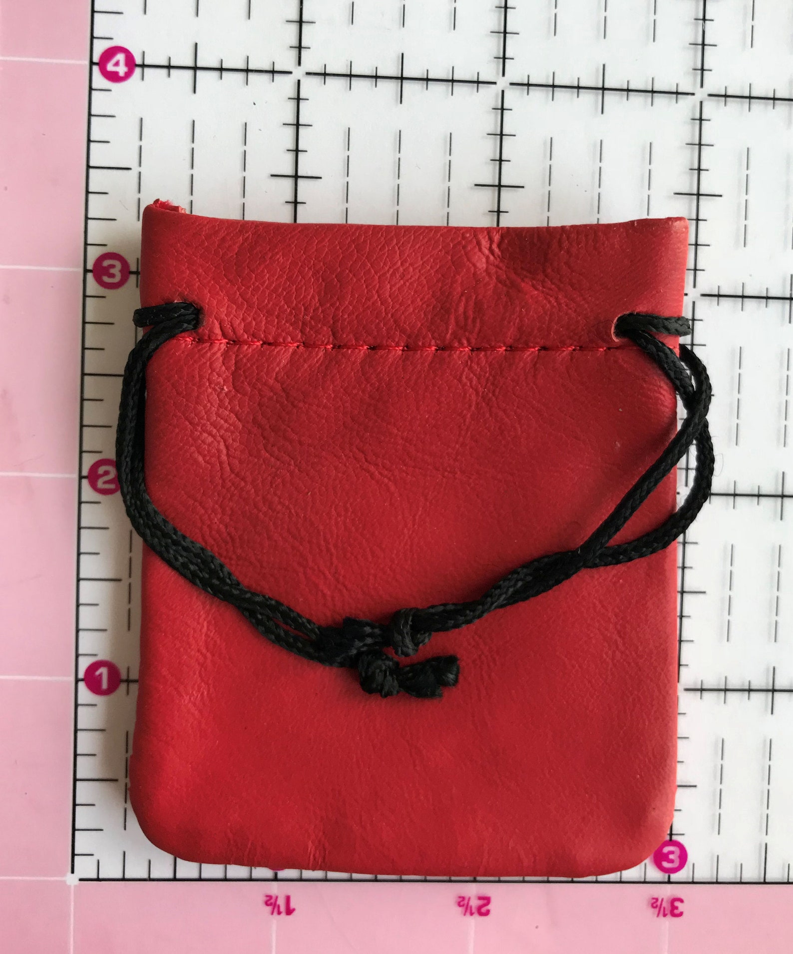 Pack of 4 Small 3 Red Genuine Leather Drawstring Pouch - Etsy