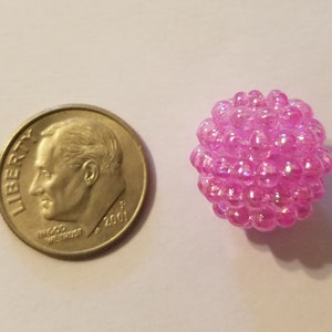 100 Pcs Vintage 15mm Iridescent Berry Raspberry Beads Plastic Acrylic ...