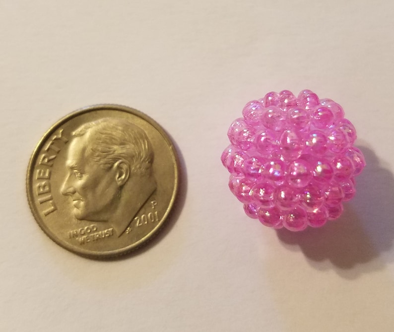 100 Pcs Vintage 15mm Iridescent Berry Raspberry Beads Plastic - Etsy