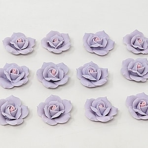 12 Pcs Porcelain Ceramic Bisque Rose Heads Flower Blossoms Vintage ...