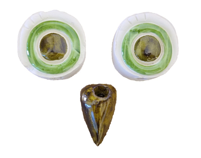 Vintage Ceramic Owl Eyes & Beak Beads for Macrame Owl - Etsy
