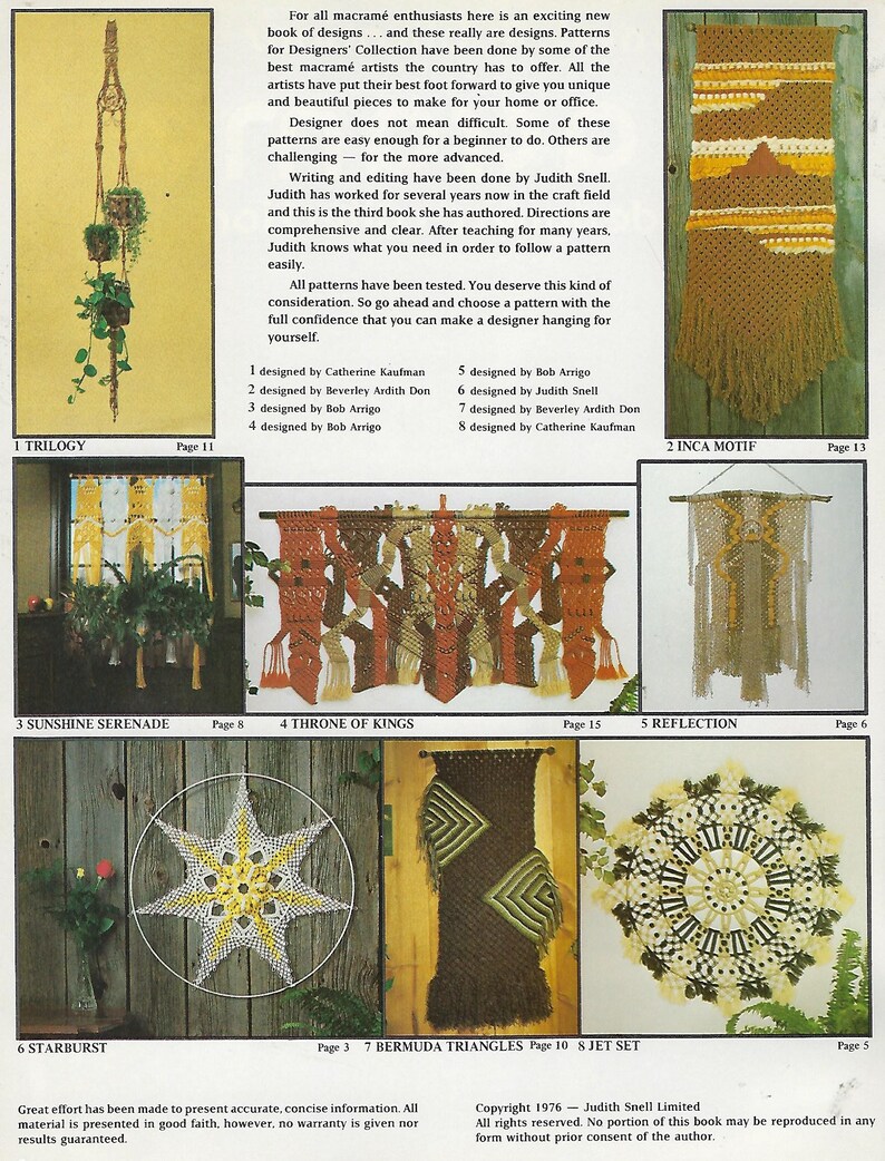 PDF ONLY Macrame A Designers Collection Wall Hanging Patterns Craft ...