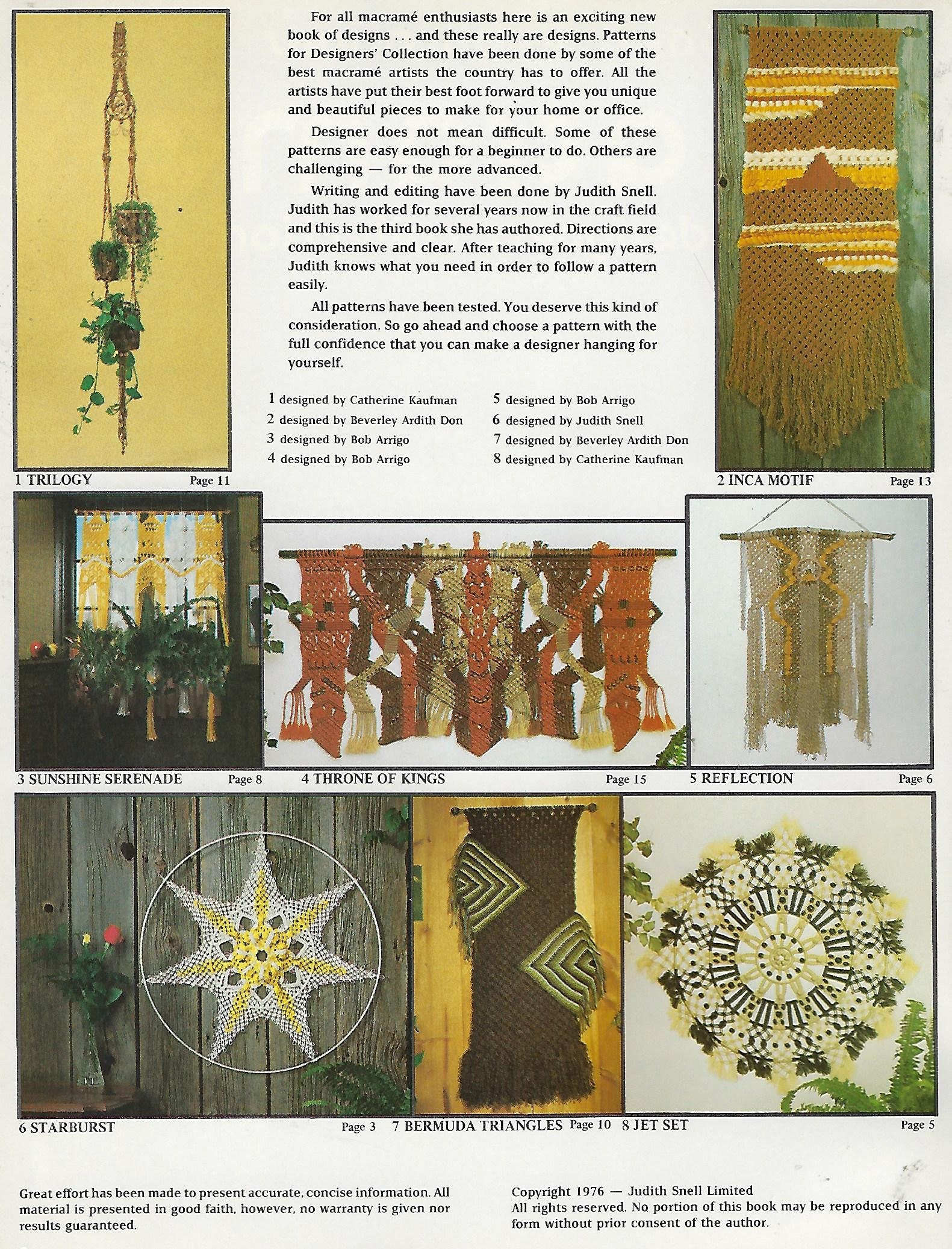 Macrame A Designers Collection Wall Art Hanging Patterns Craft Book - Etsy