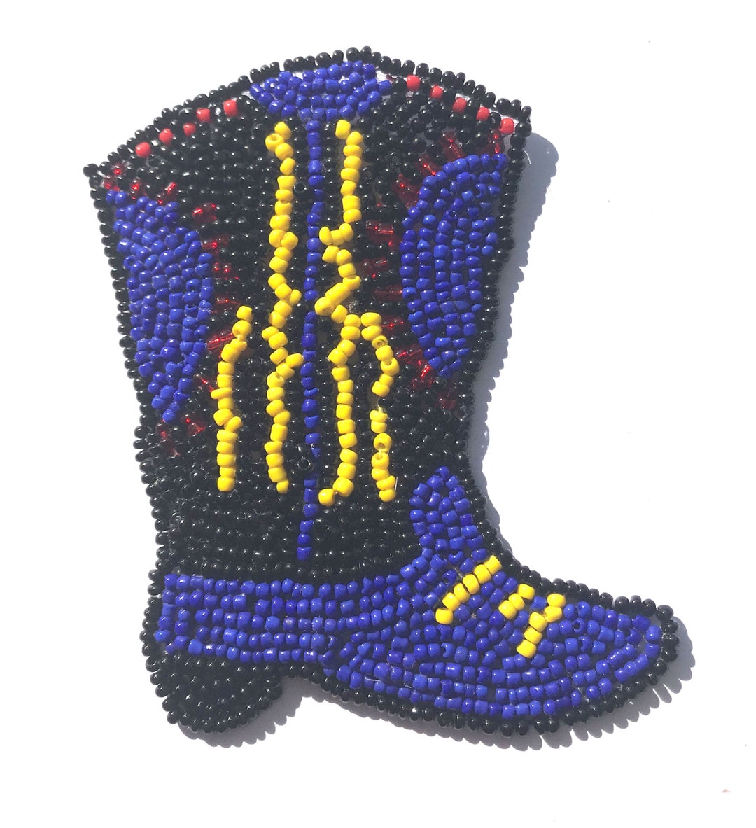 Pack of 2 Cowboy Western Boots Beaded Sew-on Applique Craft Patch ...