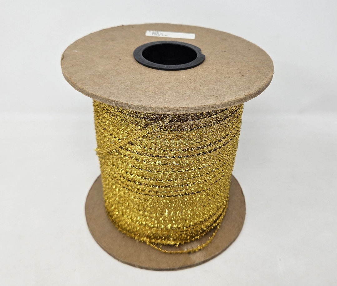 Bulk Wholesale Spool Metallic Gold or Silver Tinsel Double Loop Picot ...