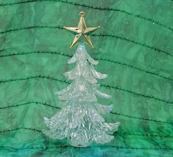 Miniature Iridescent Clear Acrylic Plastic Christmas Tree for | Etsy