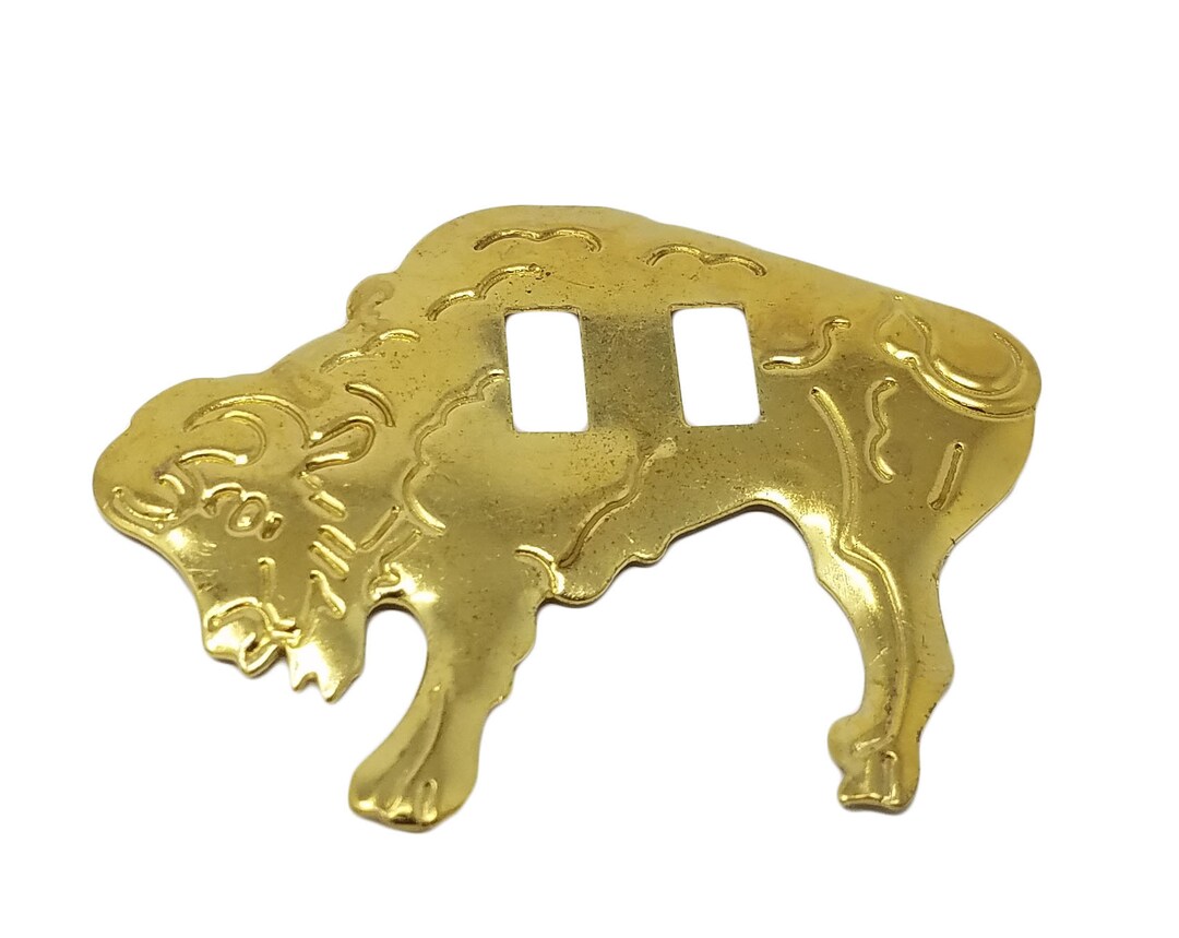 10 Pcs Gold Buffalo Bison Shaped Slotted Concho Metal Southwestern ...