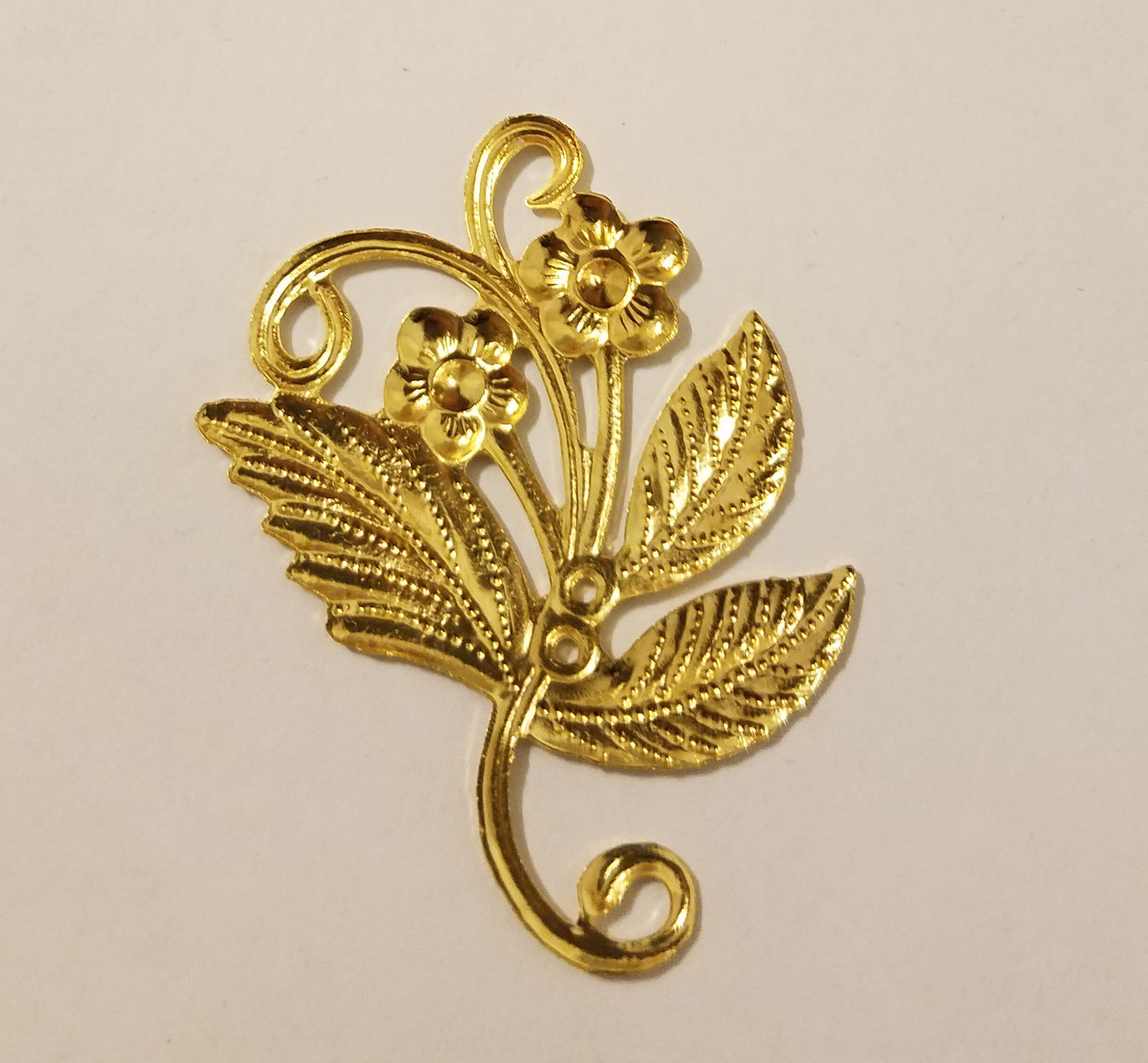 10 pcs Gold Tone Metal Filigree Floral Scroll Flower Craft | Etsy