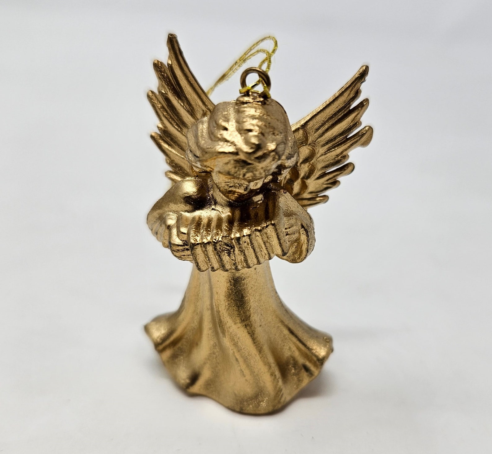 Pack of 12 Vintage Miniature 2" Gold Plastic Angel With Accordion or ...