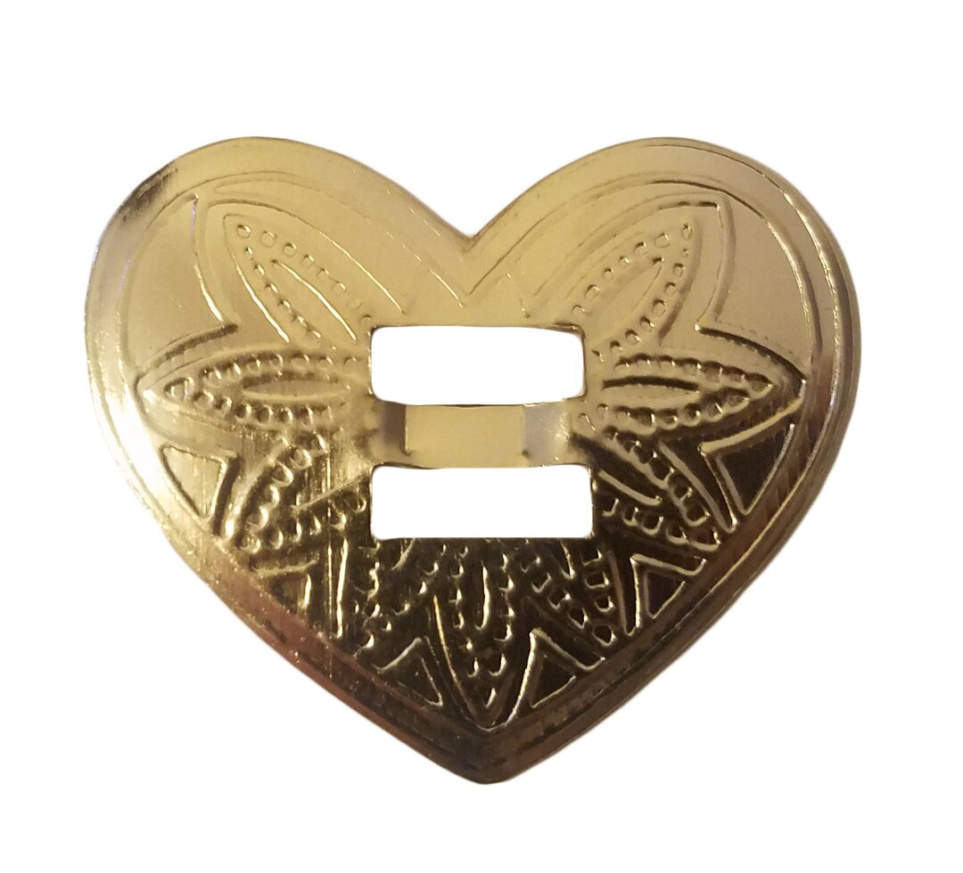 10 Pcs Silver Heart Shaped Metal Western Cowgirl Bolo Slotted Concho ...