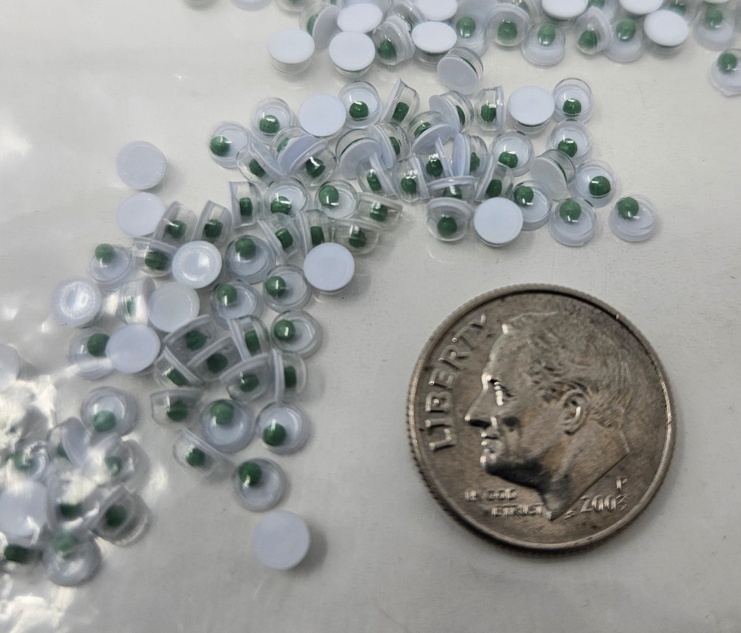 Zim's Vintage Tiny 3mm Paste-on Glue-on Round Ball Type Moving Wiggle Googly Eyes Plastic Eyes ...