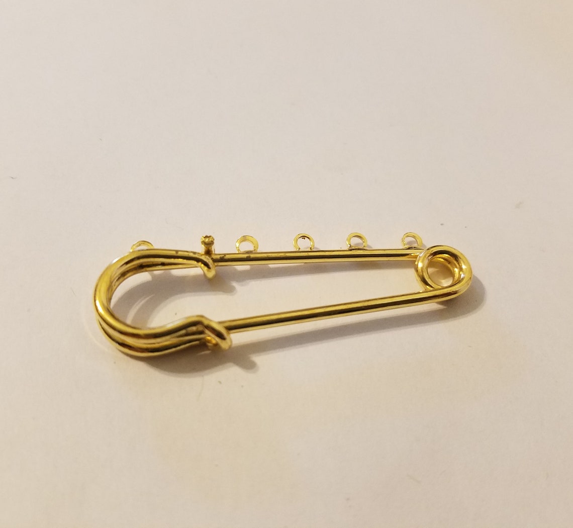 12 Pcs Gold Brass Kilt Pins With 5 Loops for Charms Jewelry - Etsy