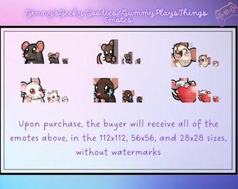Rat Emotes Rats Twitch Emotes Vtuber Custom Twitch Emotes - Etsy