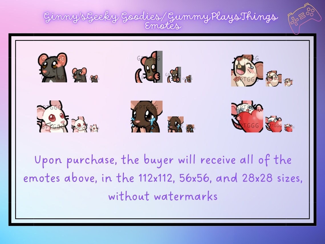 Rat Emotes for Twitch/discord Set of 6 - Etsy