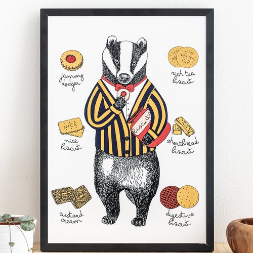 Mr Badger Print A4 - Etsy