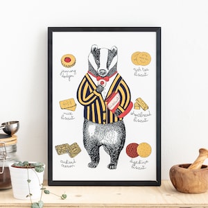 Mr Badger Print A4 - Etsy