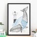 Whale Screen Print Wall Art A4 - Etsy