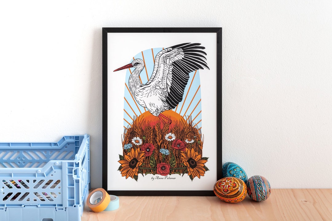White Stork Art Print - Etsy