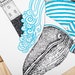Whale Screen Print Wall Art A4 - Etsy