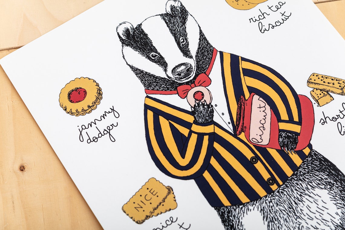 Mr Badger Print A4 - Etsy