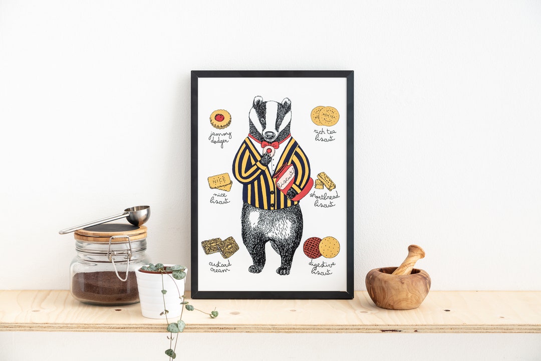 Mr Badger Print A4 - Etsy