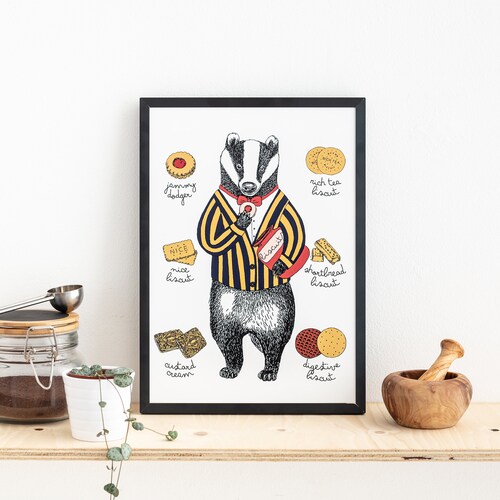 Mr Badger Print A4 - Etsy