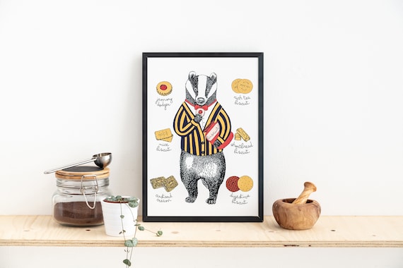 Mr Badger Print A4 - Etsy