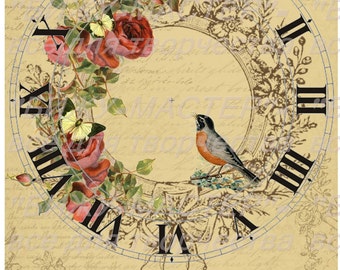 Decoupage clock | Etsy