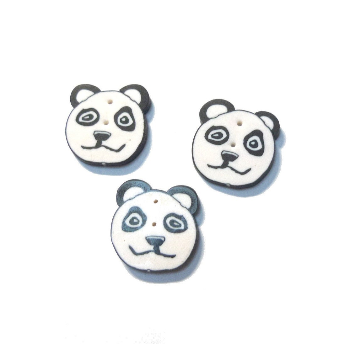 Panda Buttons for Sewing Knitting Crochet Cardigan Cardmaking, Handmade ...