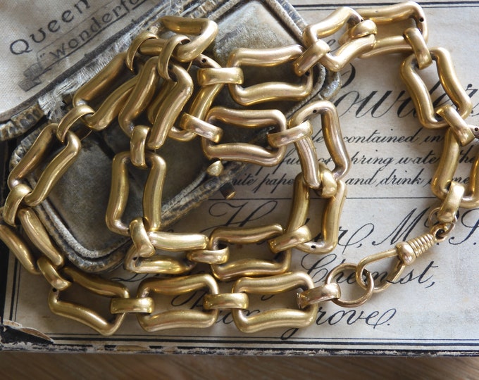 Stunning Antique Victorian 9ct Rolled Gold Chain Link Necklace With Dog ...