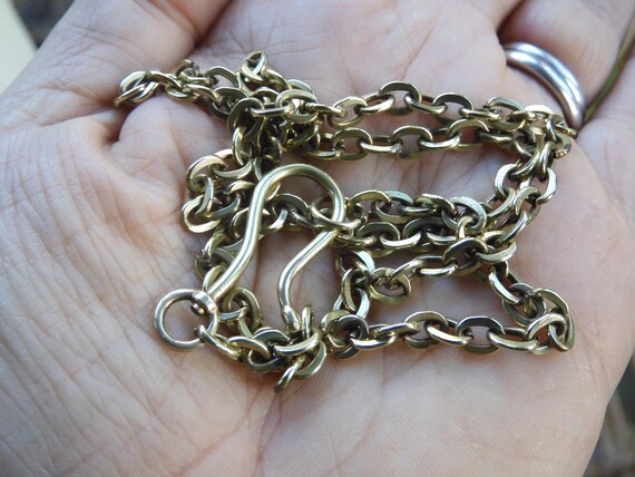 Antique Victorian 9ct Gold GILT Chain Link Necklace w… - Gem
