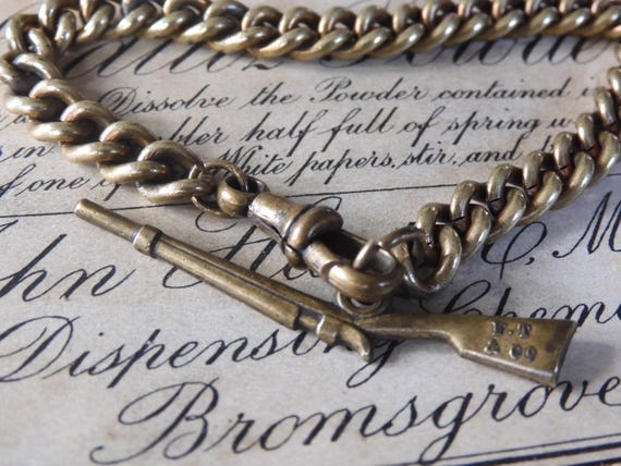 Fabulous Antique Victorian Gold Brass Gilt Chain Link… - Gem