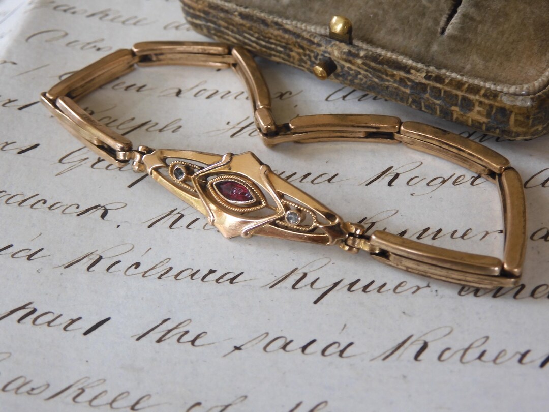 Fabulous Antique Edwardian Jointed 9ct Rose Rolled Gold Paste Chain ...