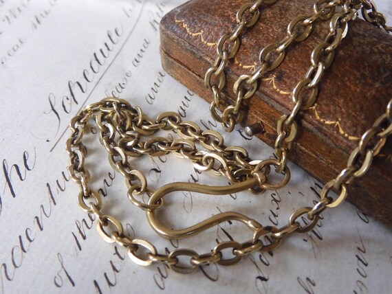 Antique Victorian 9ct Gold GILT Chain Link Necklace w… - Gem
