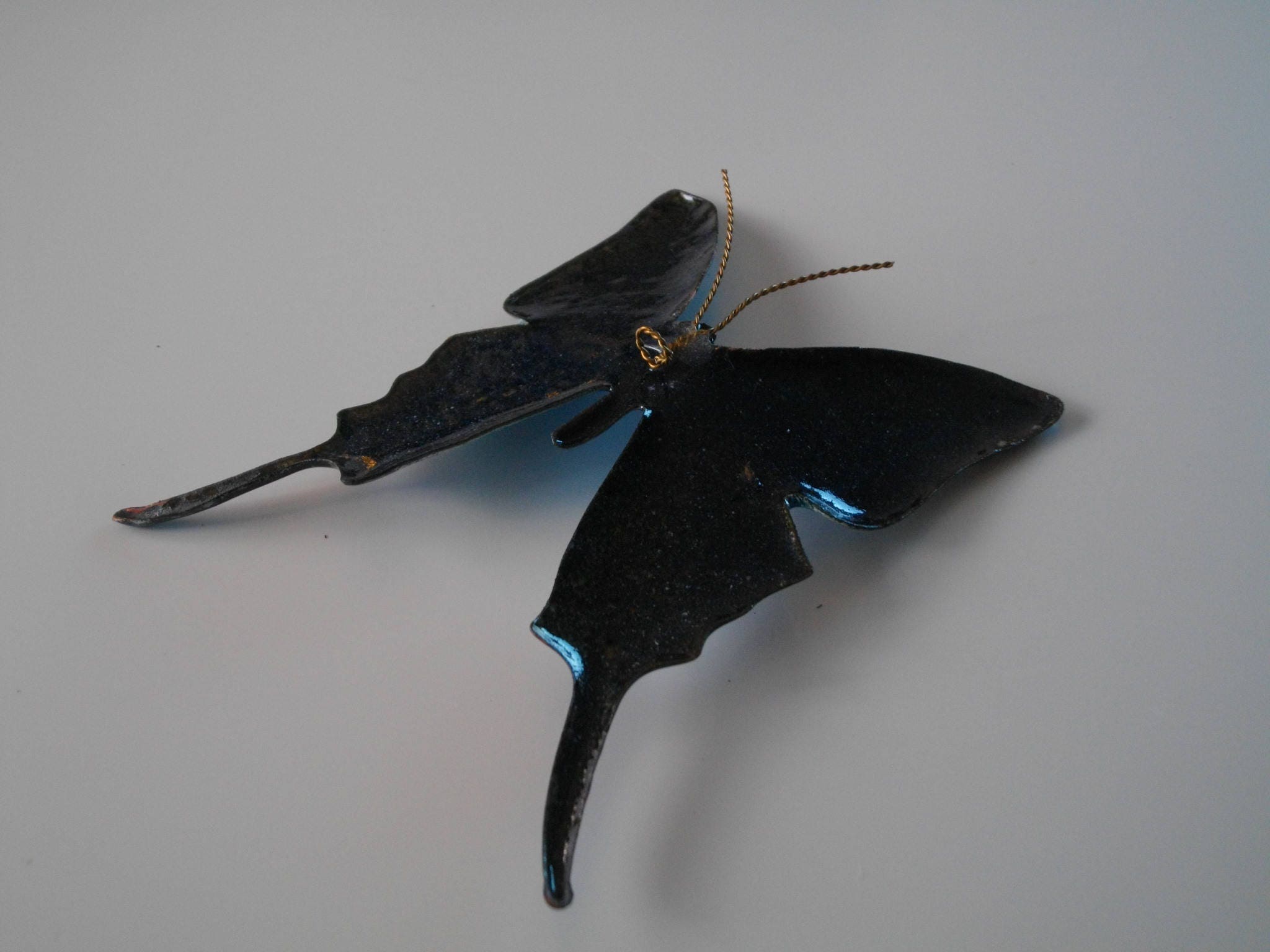 Blue Butterfly Wall Decoration Indoor,outdoor Enamel on Copper-handmade ...