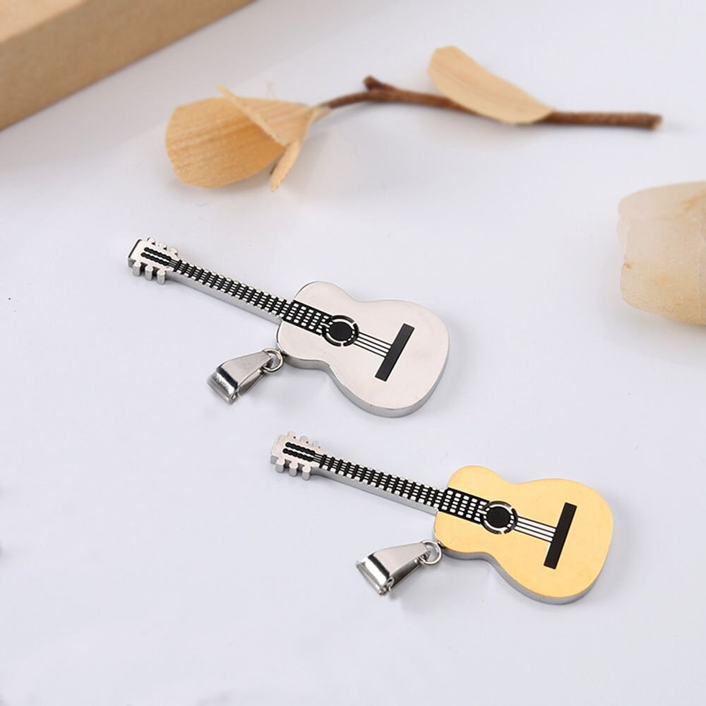 Stainless Steel Guitar Charm Pendants , Music Charms - Etsy