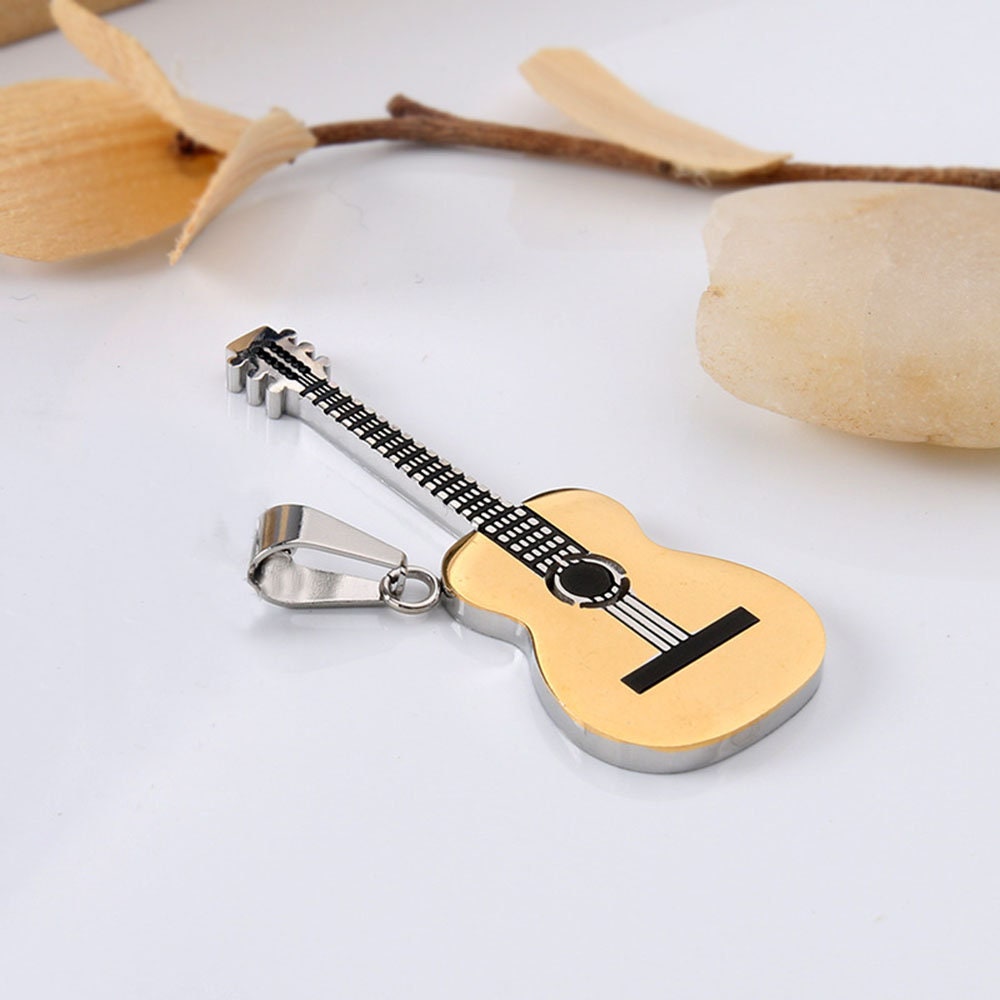 Stainless Steel Guitar Charm Pendants , Music Charms - Etsy