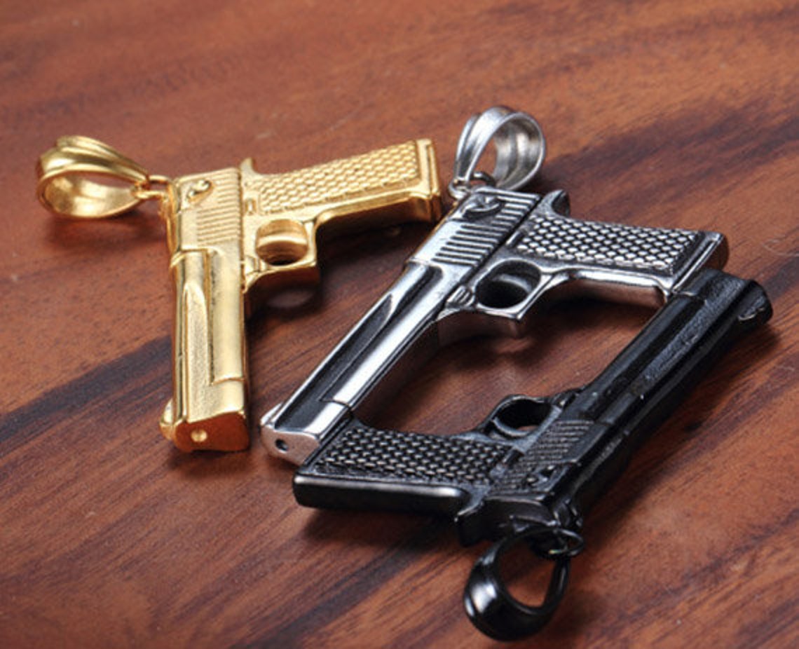 35mmx55mm Stainless Steel Pistol Charm Pendant Gun Charm - Etsy