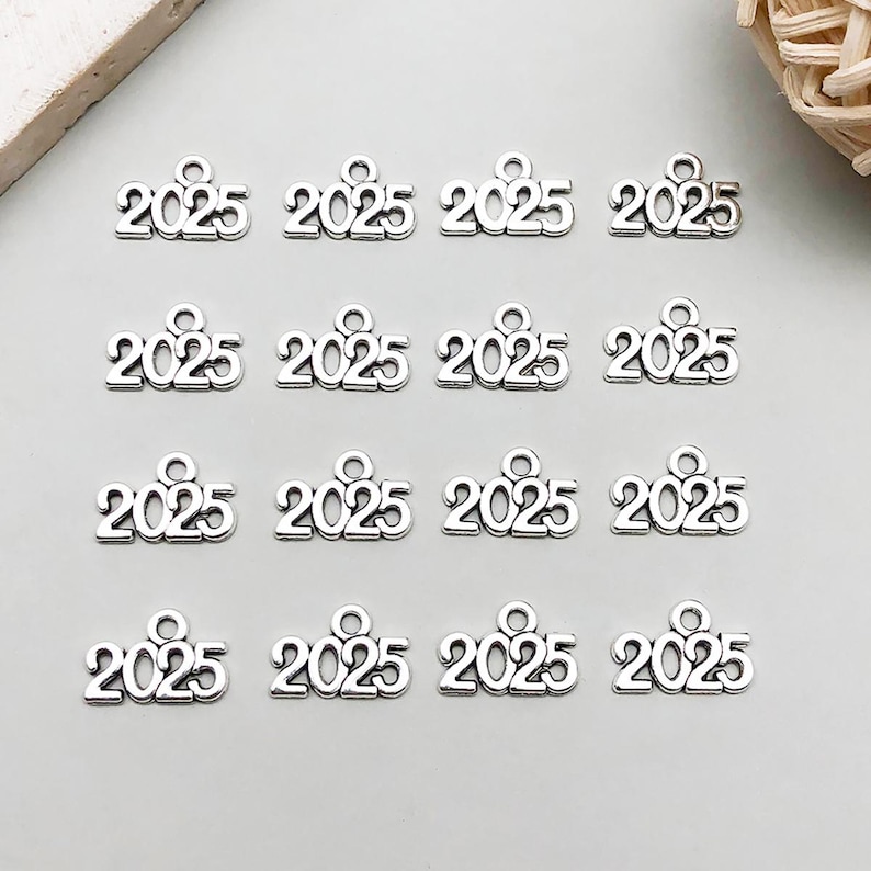 50pcs Antique Year 2025 Charm Pendants.new Year's Gift,jewelry Making ...