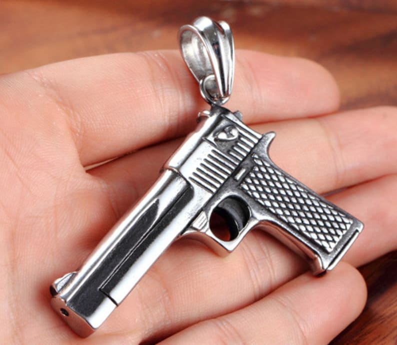 35mmx55mm Stainless Steel Pistol Charm Pendant Gun Charm - Etsy