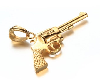 35mmx55mm Stainless Steel Pistol Charm Pendant Gun Charm | Etsy