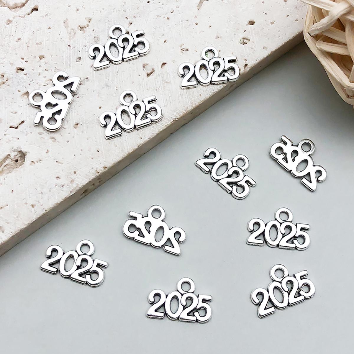 50pcs Antique Year 2025 Charm Pendants.new Year's Gift,jewelry Making ...