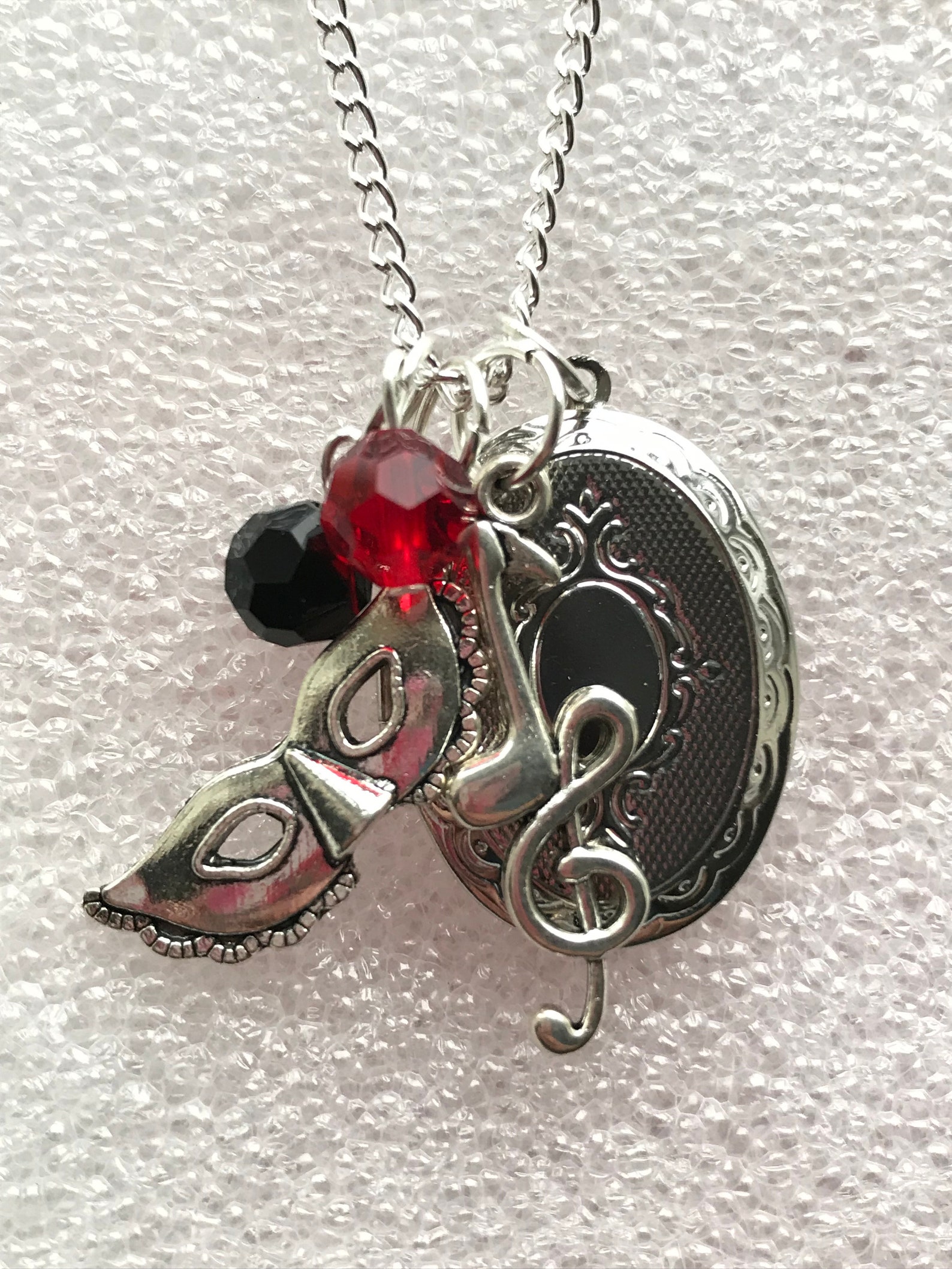 Phantom of the Opera Necklace Quote Locket Broadway Musical | Etsy