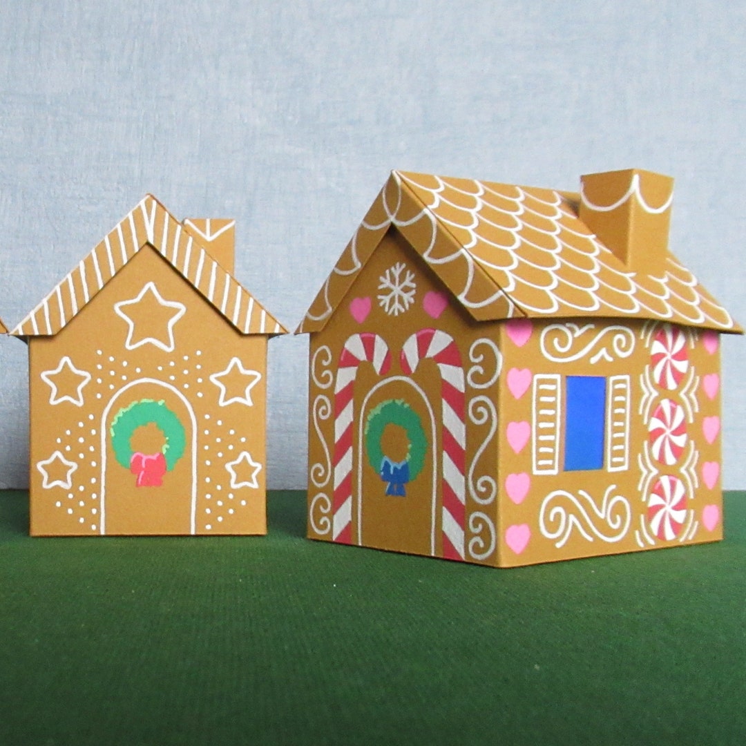 Gingerbread House Boxes Tutorial and Templates Instant Download PDF - Etsy