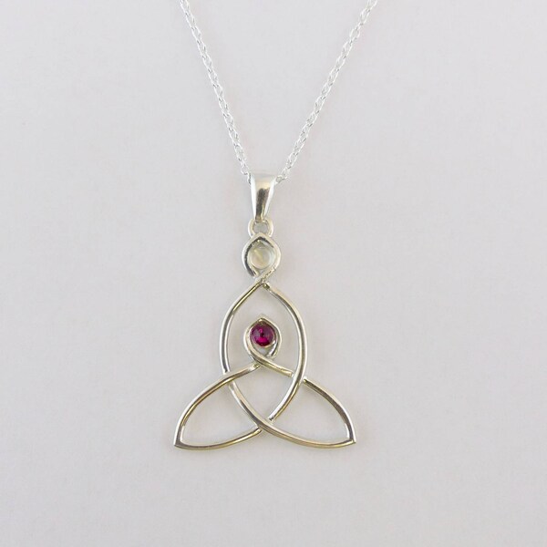 Mother and Two Children Silver Knot Necklace - Etsy