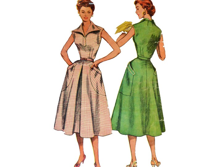 1950s Dress Patterns / Sleeveless Day Dress Patterns / - Etsy