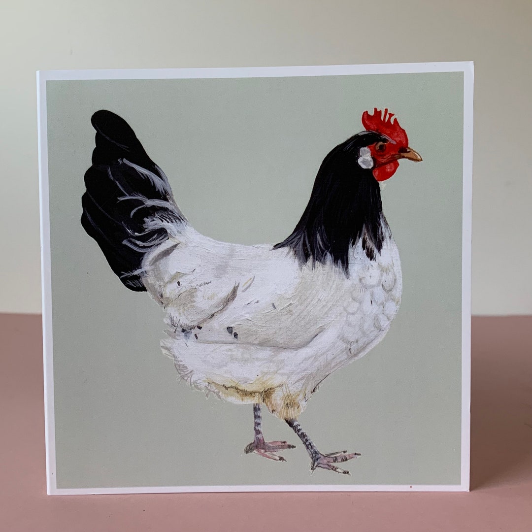 Lakenvelder Blank Card // Hen Card, Hen Blank Card, Card for Him, Card ...