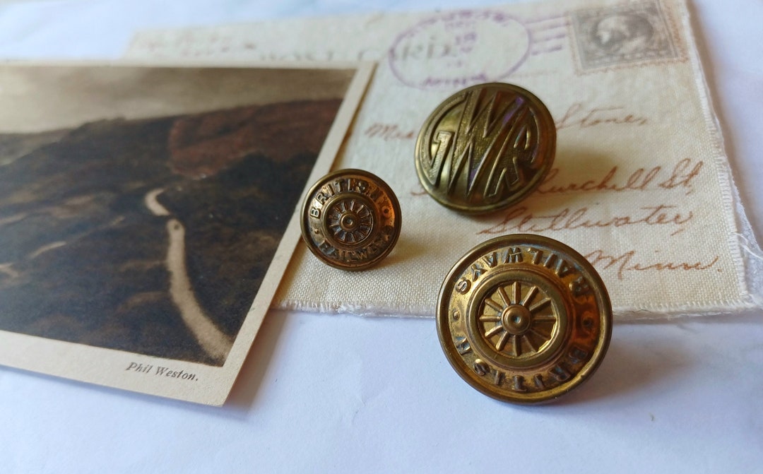Vintage Railway Uniform Buttons - Etsy