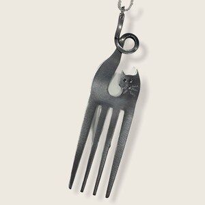 Necklace Cat Fork Silverware Flatware - Etsy